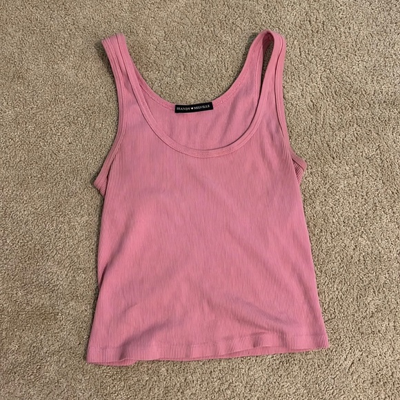 Brandy Melville | Tops | Brandy Pink Ribbed Tank | Poshmark